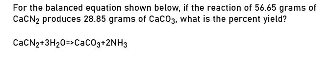 Solved For the balanced equation shown below, if the | Chegg.com