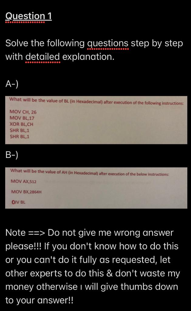 Solved Question 1 Solve the following questions step by step | Chegg.com