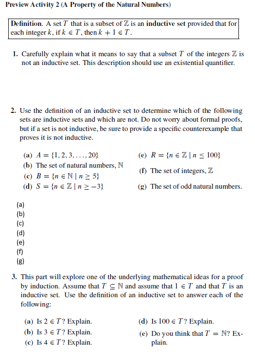 Solved Preview Activity 2 (A Property of the Natural | Chegg.com