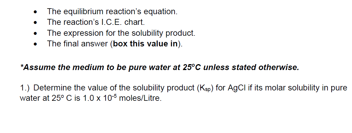 Solved . The equilibrium reaction's equation. The reaction's | Chegg.com