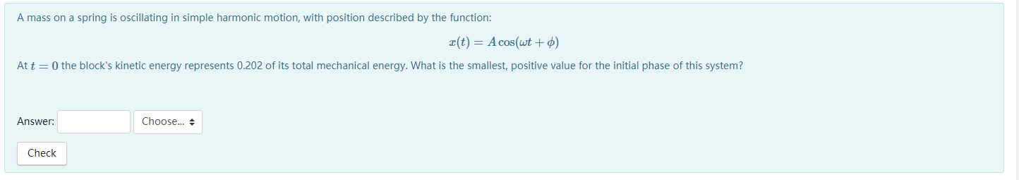Solved A particle performs simple harmonic motion with a | Chegg.com