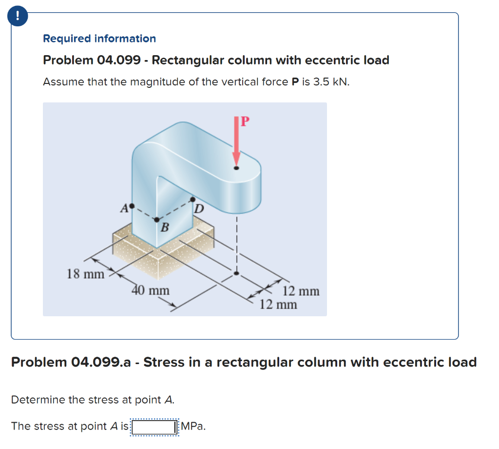 Solved ! Required information Problem 04.099 - Rectangular | Chegg.com