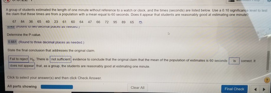 Solved A group of students estimated the length of one | Chegg.com
