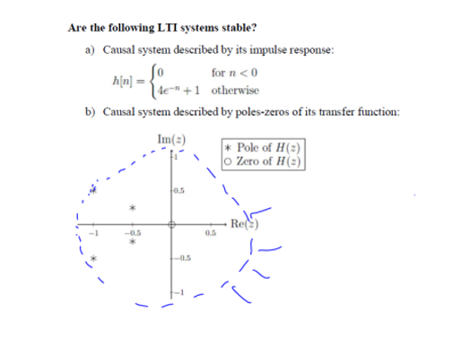 Solved Are the following LTI systems stable?a) ﻿Causal | Chegg.com