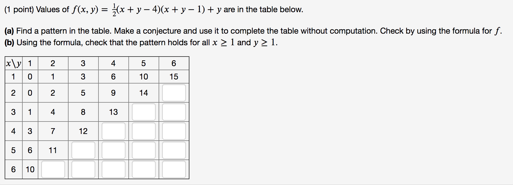 Solved (1 point) Values of | Chegg.com