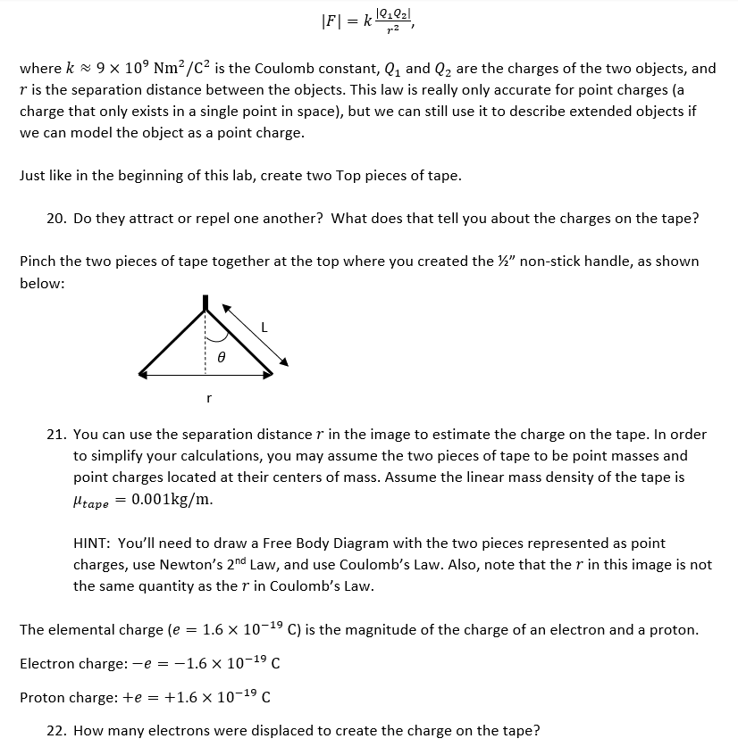 Solved ,|F|=k|Q1Q2|r2, where k≈9×109 Nm2/C2 is the Coulomb | Chegg.com