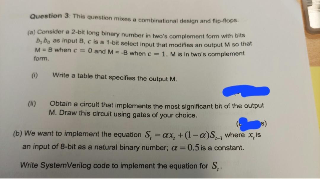Solved Question 3: This question mixes a combinational | Chegg.com