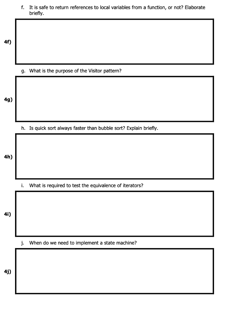 Solved (20 marks) Problem 4 Answer the following questions | Chegg.com