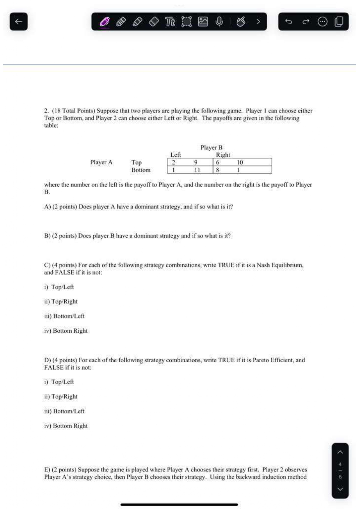 Solved 2. (18 Total Points) Suppose that two players are | Chegg.com