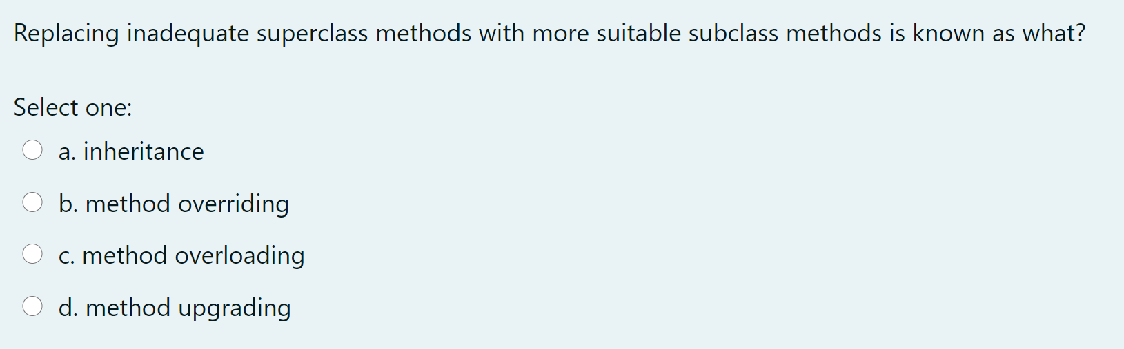 Solved Replacing Inadequate Superclass Methods With More 7014