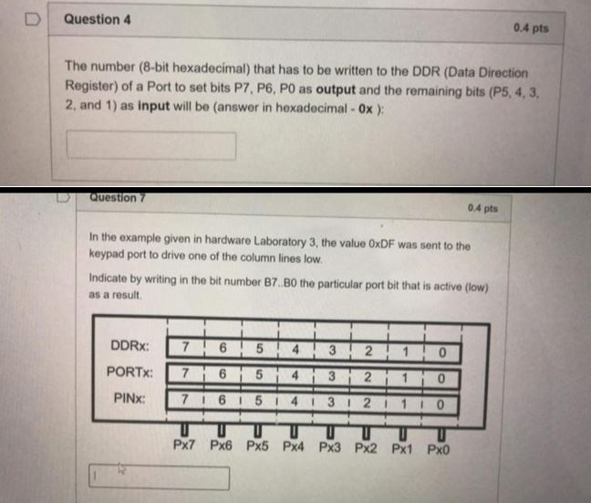 Solved Question 4 0.4 pts The number (8-bit hexadecimal) | Chegg.com