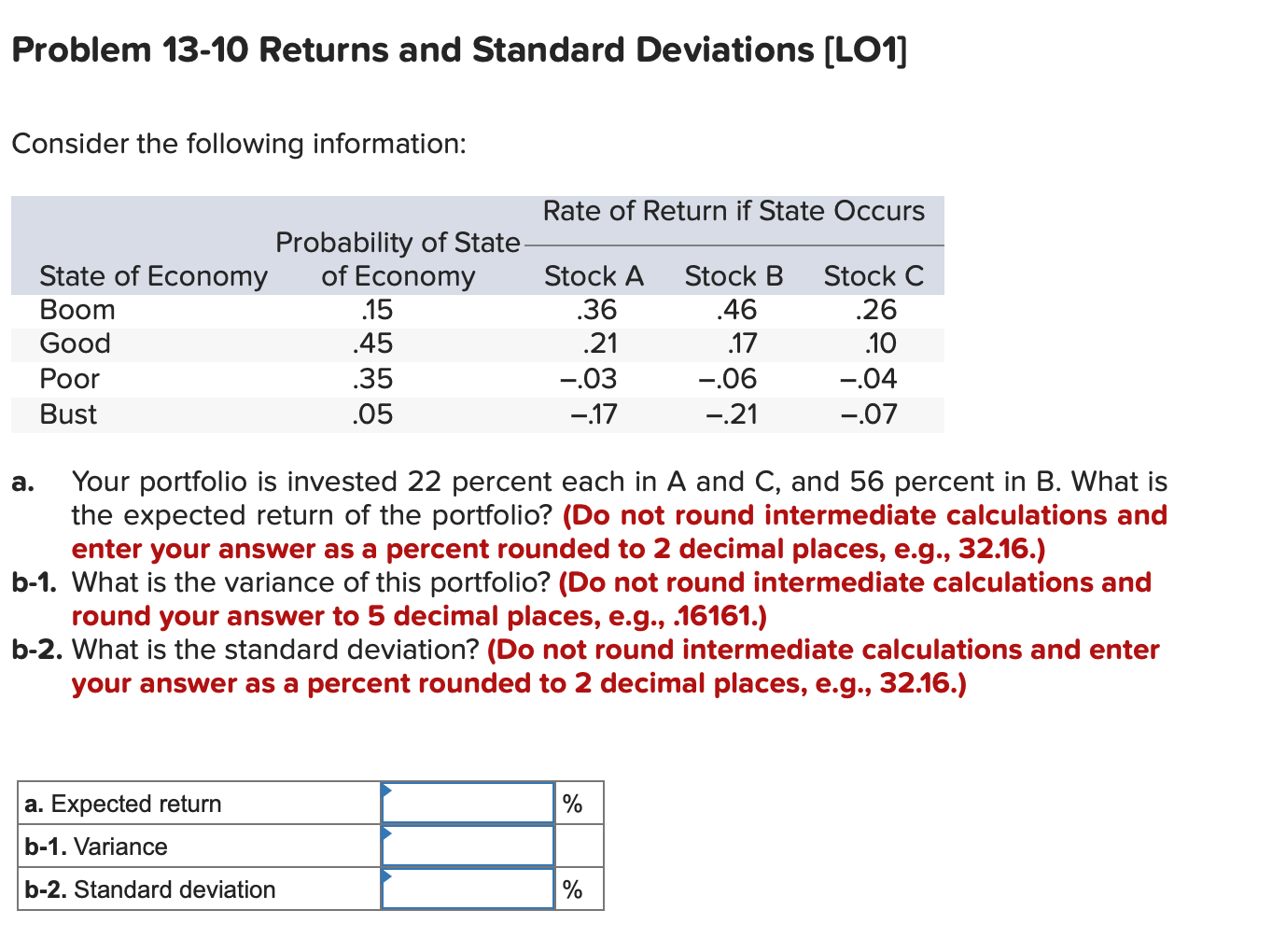 Solved Problem 13-10 Returns and Standard Deviations (LO1] | Chegg.com