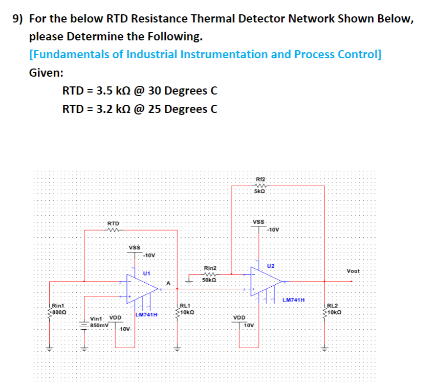Solved For the below RTD Resistance Thermal Detector Network | Chegg.com