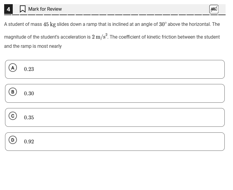 Solved A student of mass 45 ﻿kg slides down a ramp that is | Chegg.com
