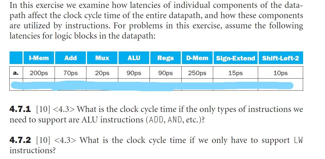 Solved In this exercise we examine how latencies of | Chegg.com