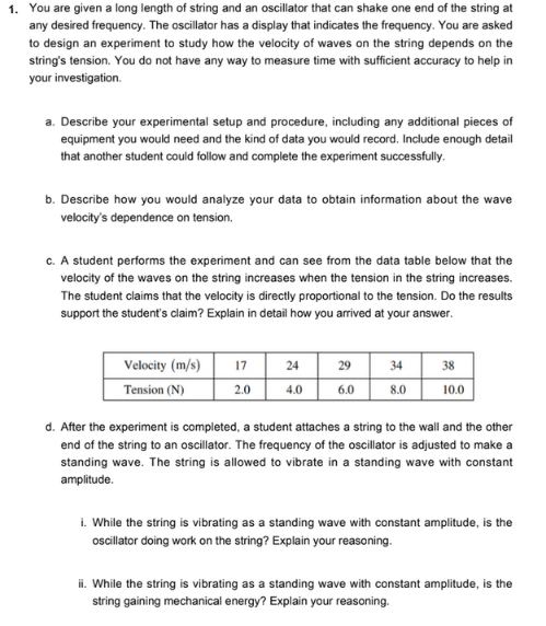 1. You are given a long length of string and an | Chegg.com