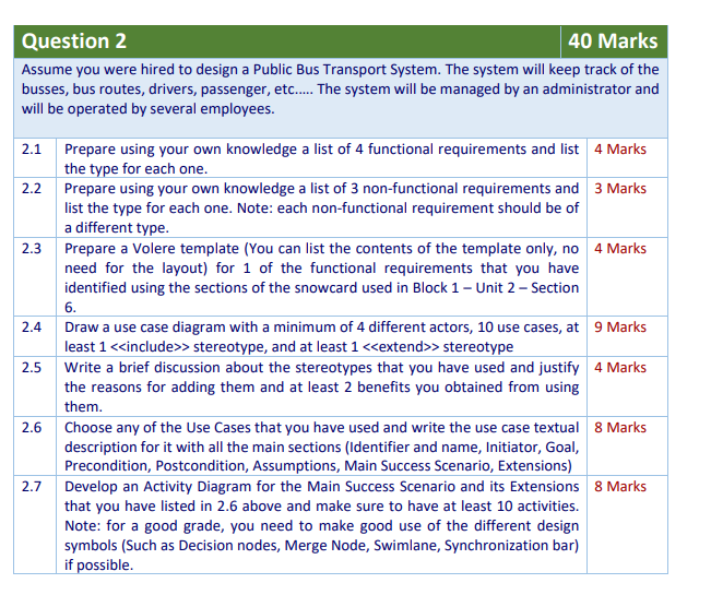 Solved Question 2 40 Marks Assume you were hired to design a | Chegg.com Solved Question 2 40 Marks Assume you were hired to design a | Chegg.com