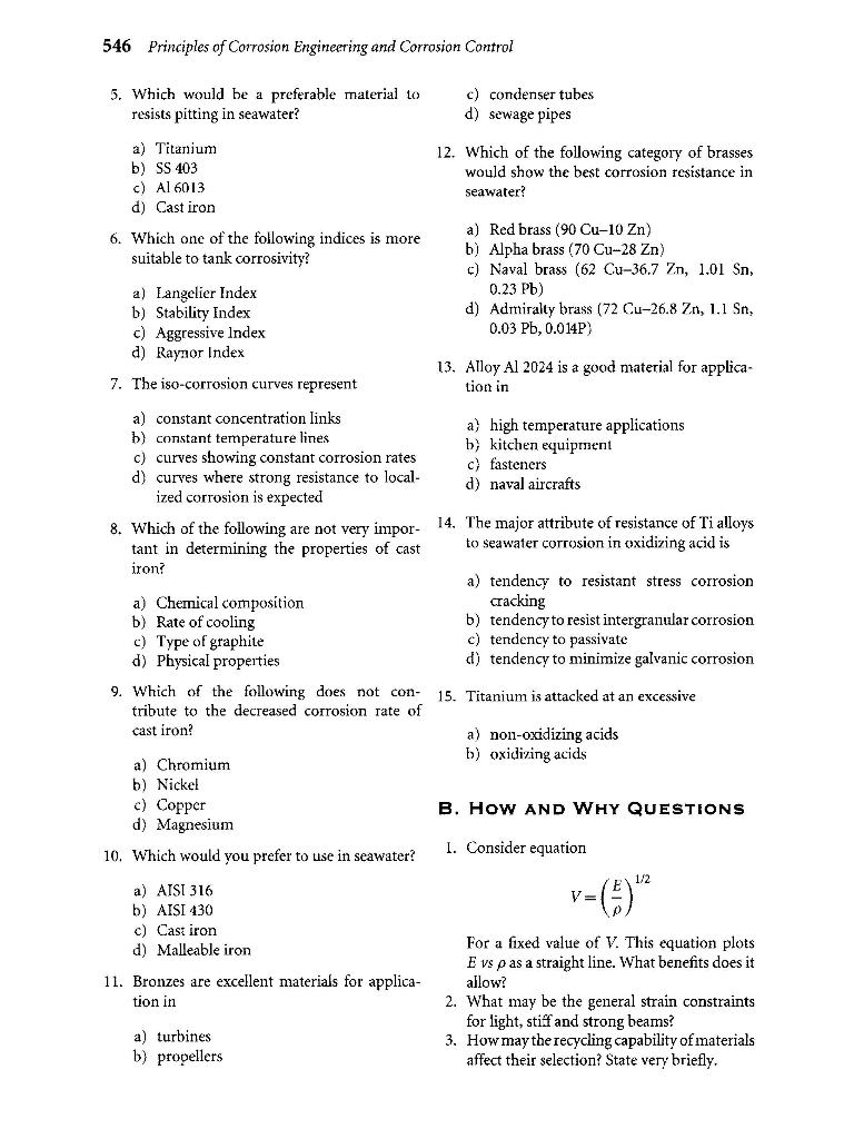 Solved 546 Principles of Corrosion Engineering and Corrosion | Chegg.com