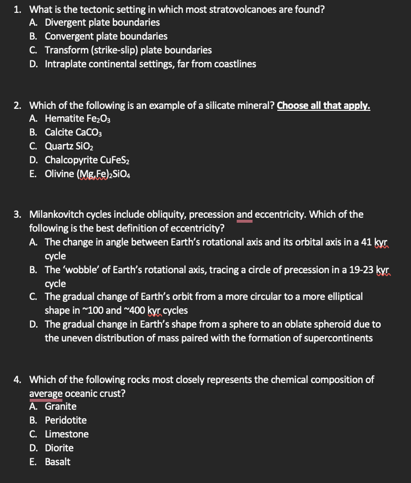 Solved 1. What is the tectonic setting in which most | Chegg.com