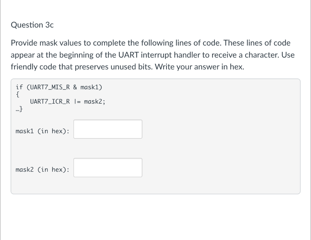 Solved Question 2 UART Module Suppose you are using UART6. | Chegg.com