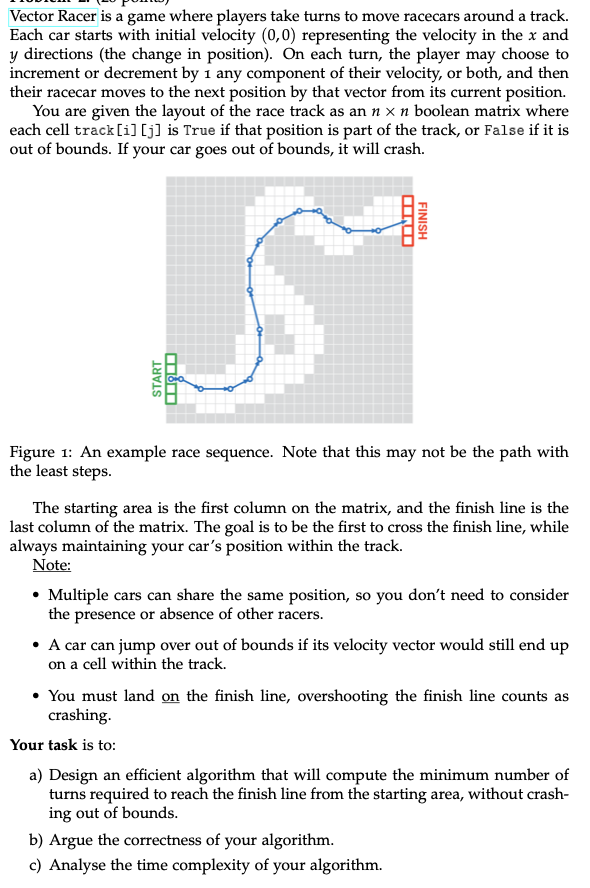 Solved Vector Racer is a game where players take turns to | Chegg.com