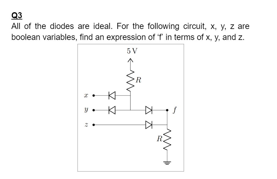 Solved Q3 All of the diodes are ideal. For the following | Chegg.com