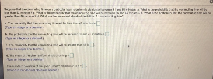 Solved Suppose that the commuting time on a particular train | Chegg.com