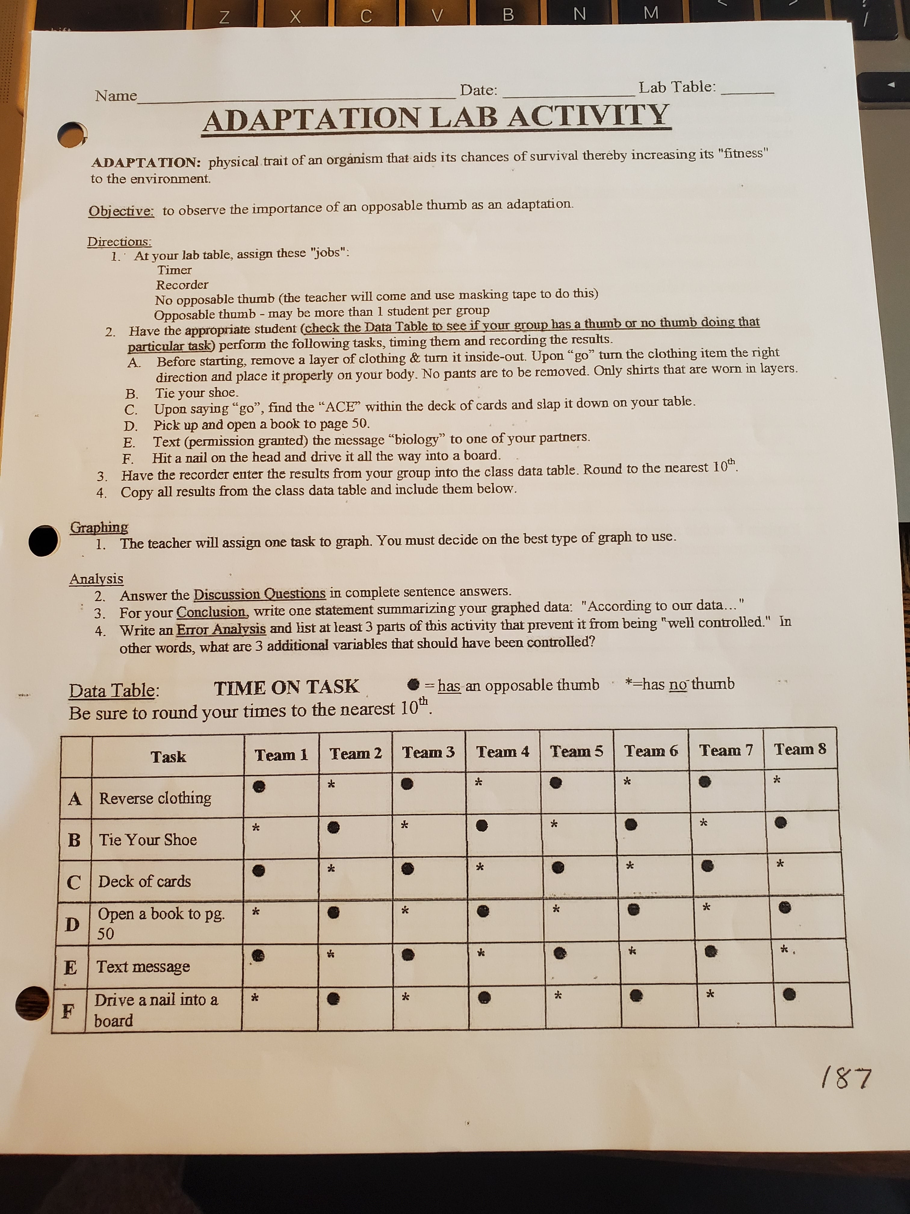 Solved ADAPTATION: physical trait of an organism that aids | Chegg.com