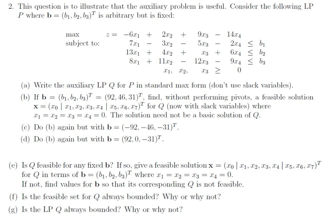 Solved 2. This question is to illustrate that the auxiliary | Chegg.com