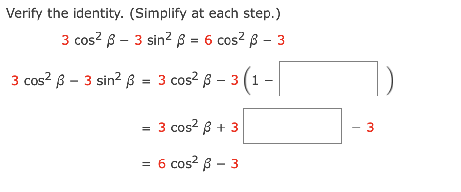 Solved Verify the identity. (Simplify at each step.) | Chegg.com