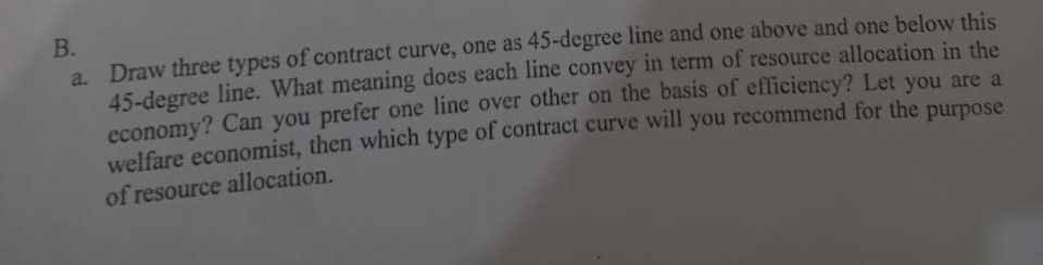 Solved B. a. Draw three types of contract curve, one as 45 | Chegg.com