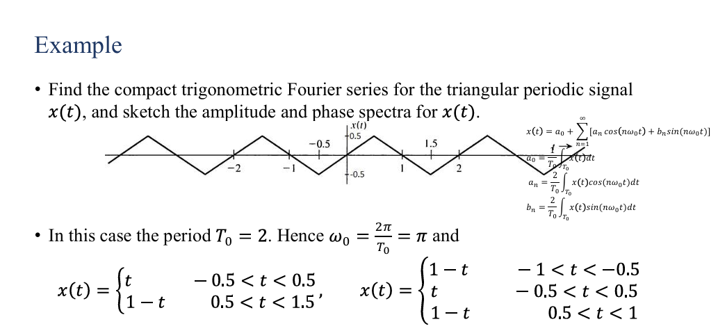 ExampleFind the compact trigonometric Fourier series | Chegg.com