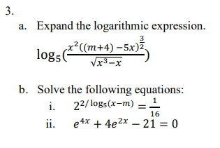 Solved 3. a. Expand the logarithmic expression. log; | Chegg.com