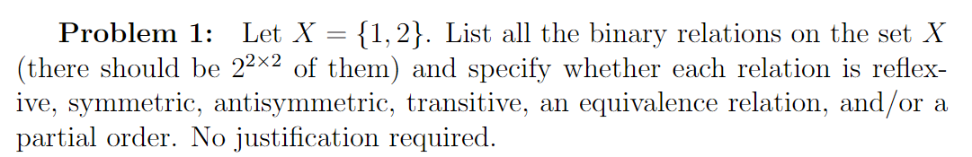 Solved I have all binary relations, I need to know if it is | Chegg.com