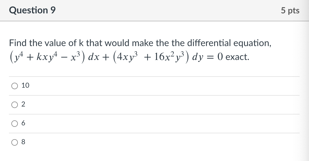 Solved Find the value of k that would make the | Chegg.com