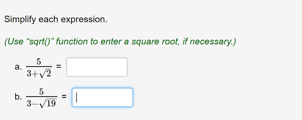 Solved Simplify each expression. (Use "sqrto function to | Chegg.com