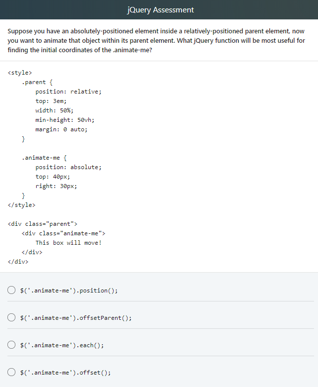 Jquery Assessment Suppose Absolutely Positioned Element Inside Relatively Positioned Paren