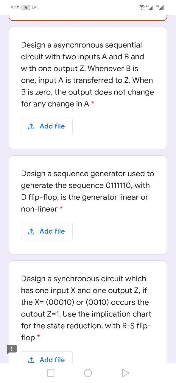 Solved ۷:۵۳ || N7 Design a asynchronous sequential circuit | Chegg.com