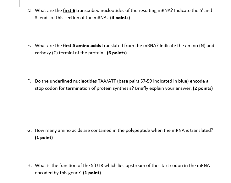 Solved 1. Shown below is bacterial DNA sequence consisting | Chegg.com