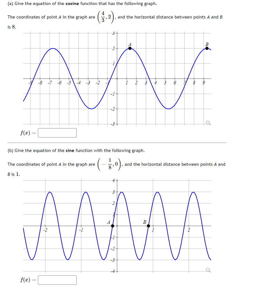 Solved (a) Give the equation of the cosine function that has | Chegg.com