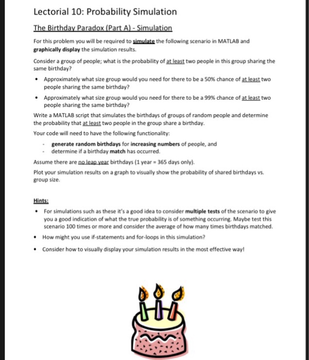 Solved Lectorial 1O: Probability Simulation For this problem | Chegg.com