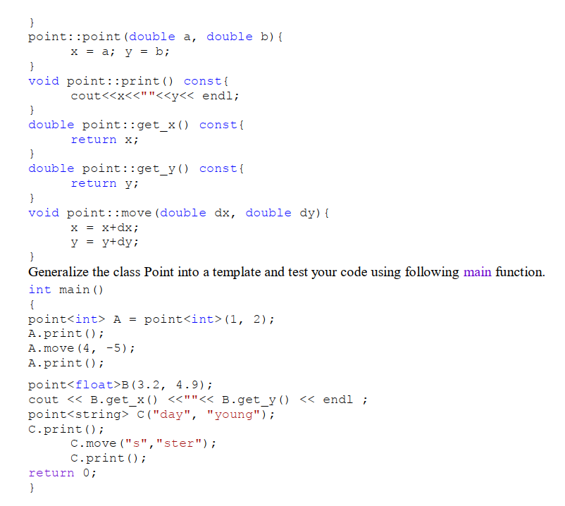 Solved Exercise 3: (10 points Consider the class of points | Chegg.com