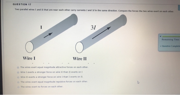 Solved Two parallel wires I and II that are near each other | Chegg.com