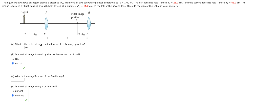 Solved mage is formed by light passing through both lenses | Chegg.com