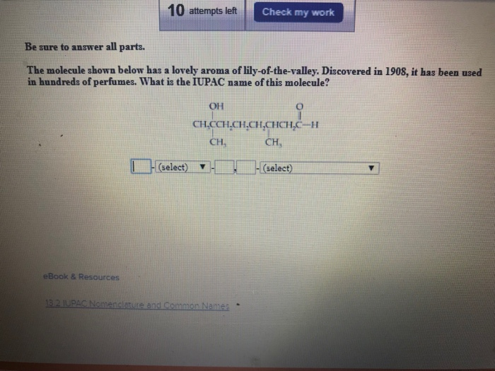 Solved 10 attempts left Check my work Be sure to answer all | Chegg.com