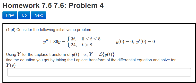 Solved Homework 75 76 Problem 4 Prev Upnext 1 Pt 