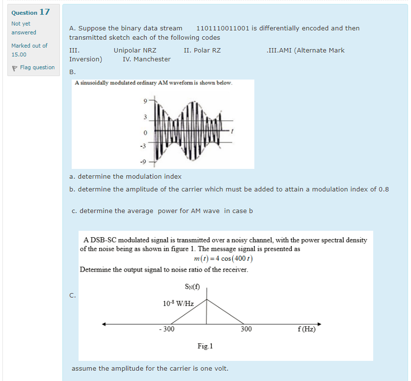 Solved A ﻿suppose The Binary Data Stream 1101110011001 ﻿is 
