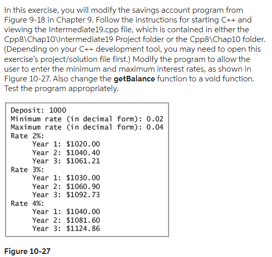 Solved In this exercise, you will modify the savings account | Chegg.com