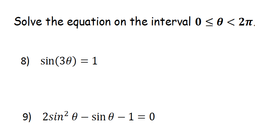 Solved Solve the equation on the interval | Chegg.com