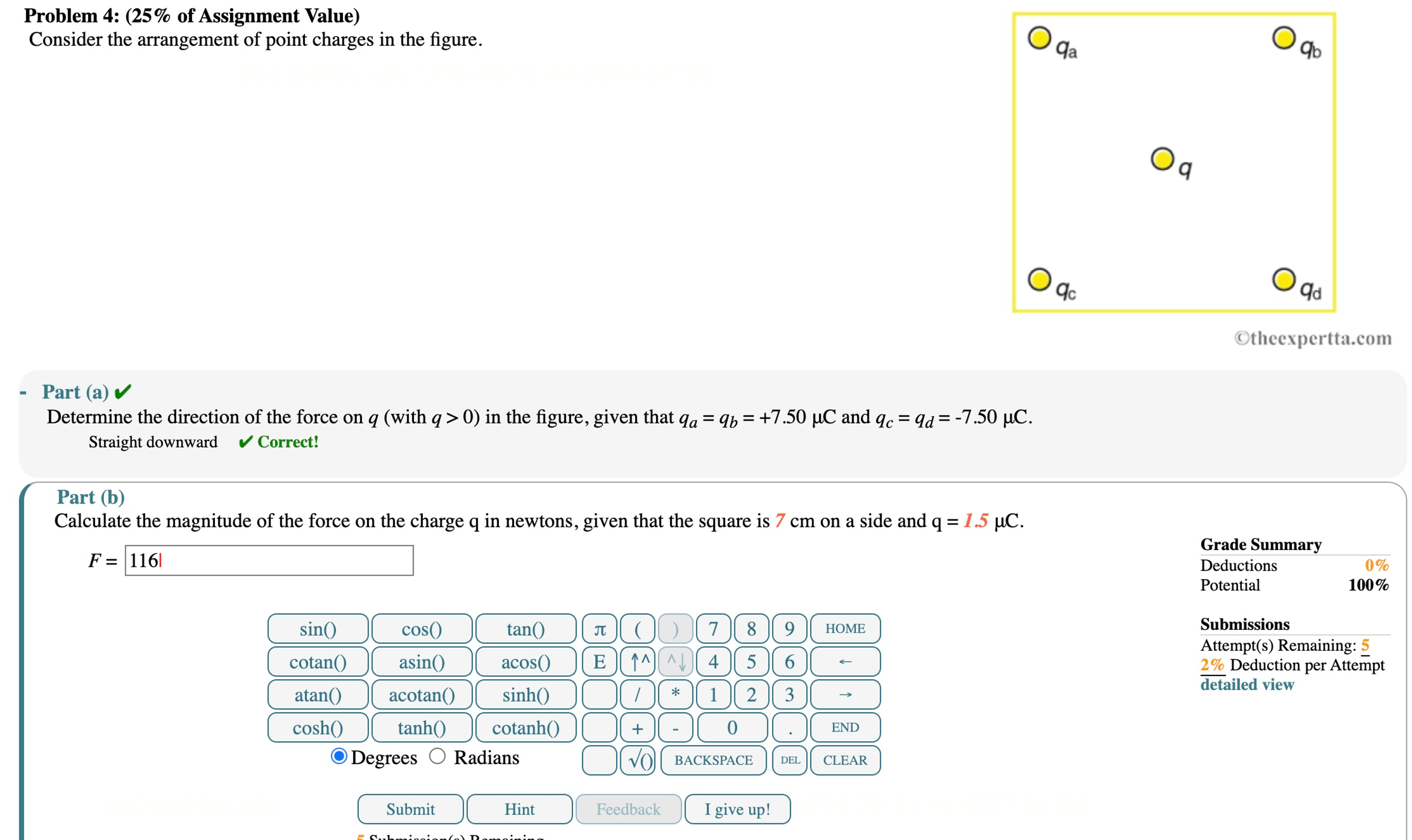 Solved Problem 4: Consider the arrangement of point charges | Chegg.com